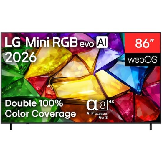 Телевизор LG 86MRGB86B6A. ARUG, Mini RGB, 4K Ultra HD, VRR 144Гц, титановый