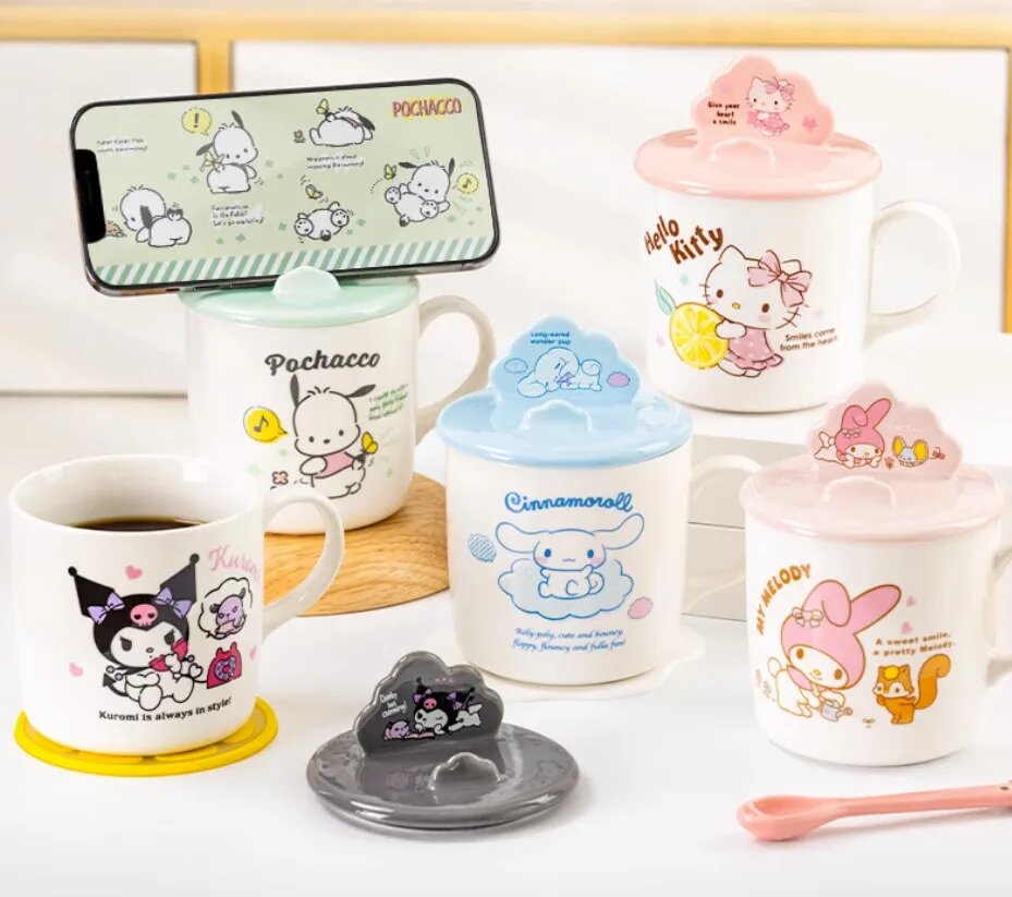 Кружка Hello Kitty с лимоном, 400 мл, Розовый/Синий