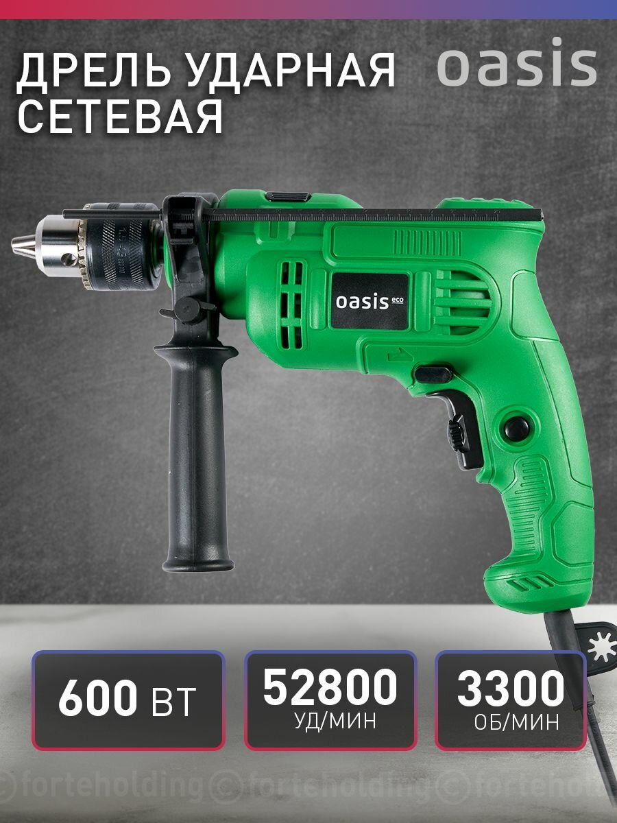 Дрель ударная электрическая сетевая DU-60 Eco, 600 Вт ударная дрель сетевая дрель дрель электрическая
