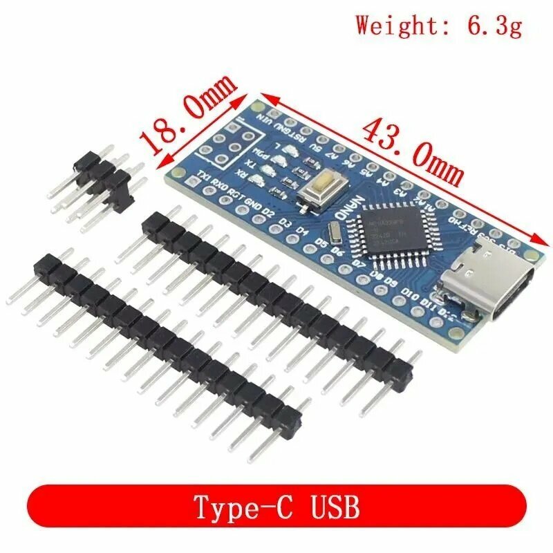 Мини / Type-C / Micro USB Nano 3.0 С загрузчиком совместимый Nano контроллер для arduino CH340 USB драйвер 16Mhz ATMEGA328P