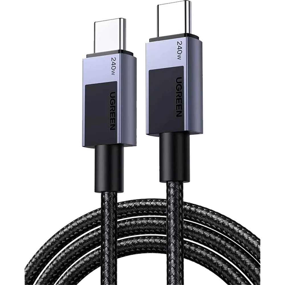 Кабель UGREEN L513-45067 USB-C to USB-C PD Fast Charging 240W Space Gray 1m