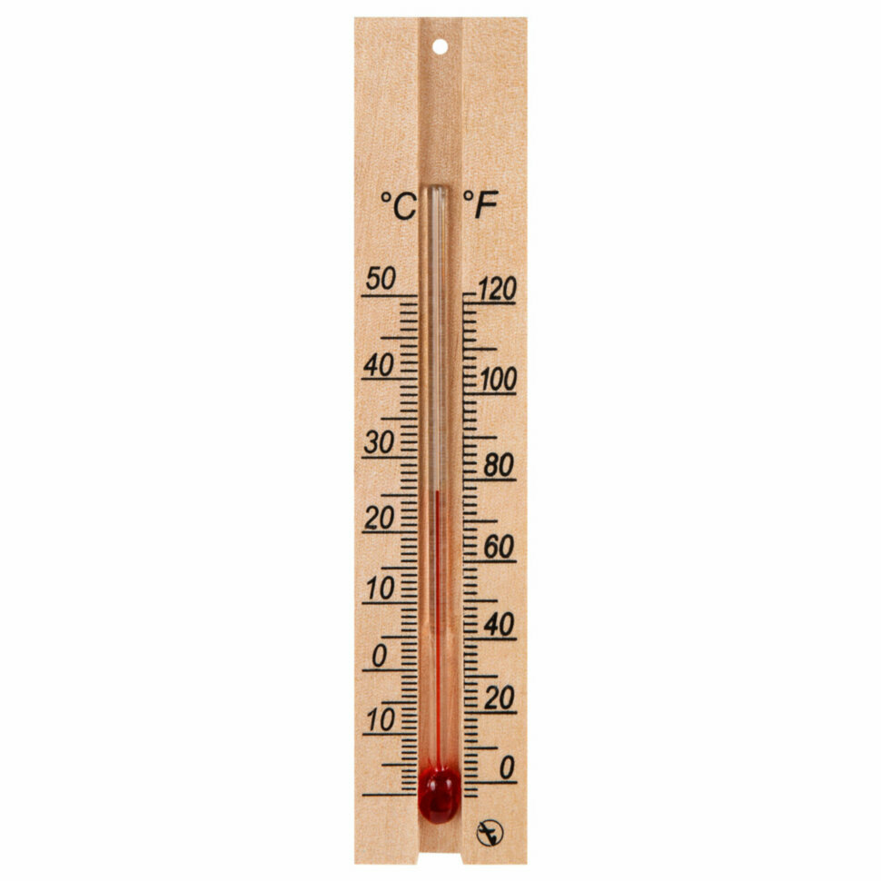 Термометр комнатный, "деревянный", диапазон: от 0 до +50 °C, ПТЗ, ТБ-206, 671373