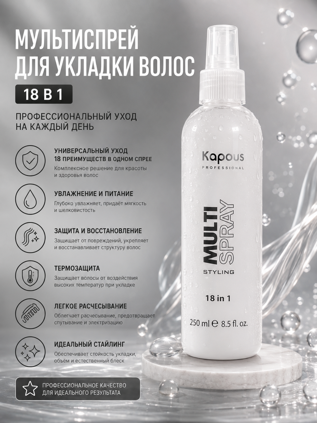 Мультиспрей для укладки волос 18 в1 Styling 250 мл