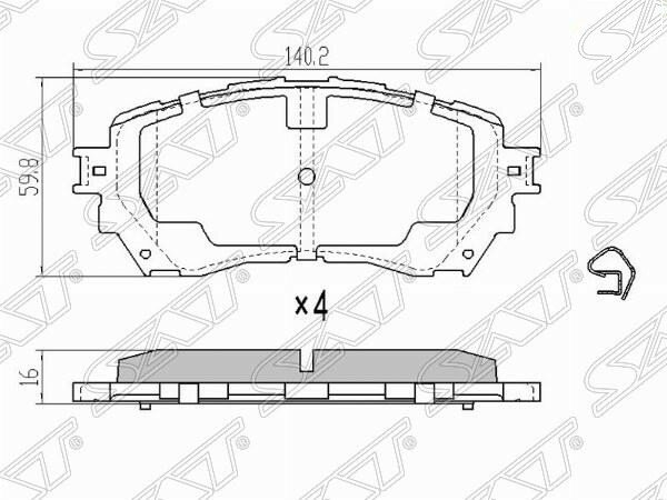 Колодки тормозные спереди SAT ST-GHY9-33-28Z Mazda 6 12- / Atenza 12-