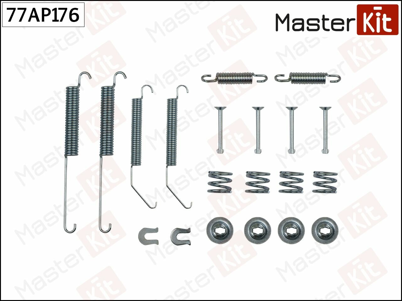Комплект установочный барабанных колодок Nissan TIIDA C11 2004 - 2013 MASTERKIT 77AP176