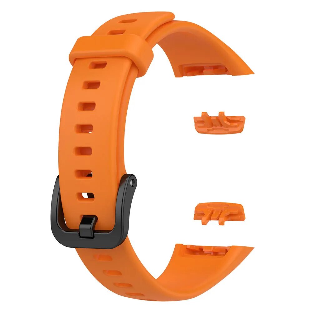 Спортивный силиконовый ремешок для Honor Band 7 6 bmsmiya for Huawei Band6 Pro, Оранжевый, orange