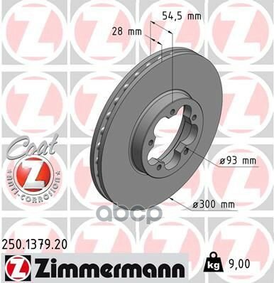 Тормозной диск Zimmermann 250137920 для тормозной системы оригинальная посадка