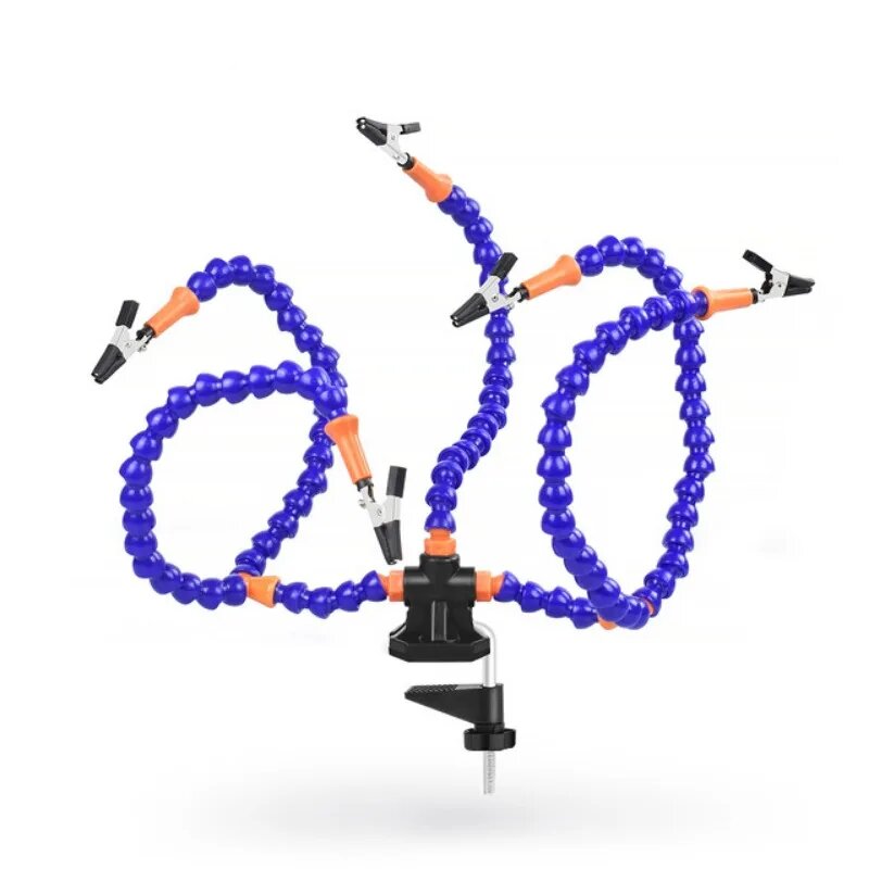 Подставка для пайки с гибкими держателями, 5 Arms Blue