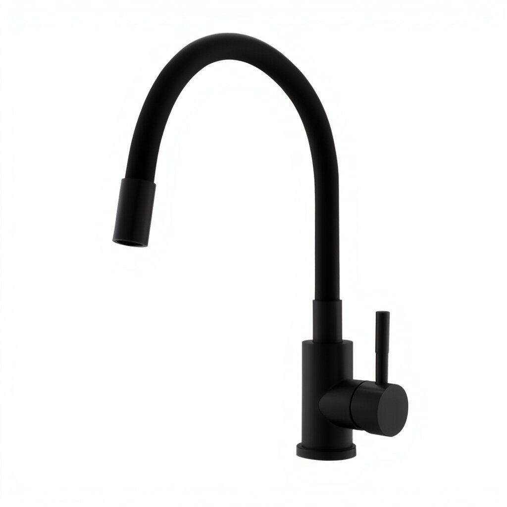 Смеситель для кухни с гибким изливом WesnaArt EKO EKO05-140Black, черный