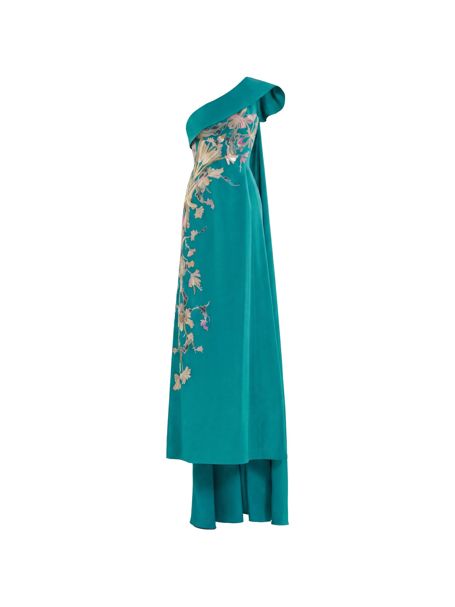 Платье One-shoulder embroidered evening dress
