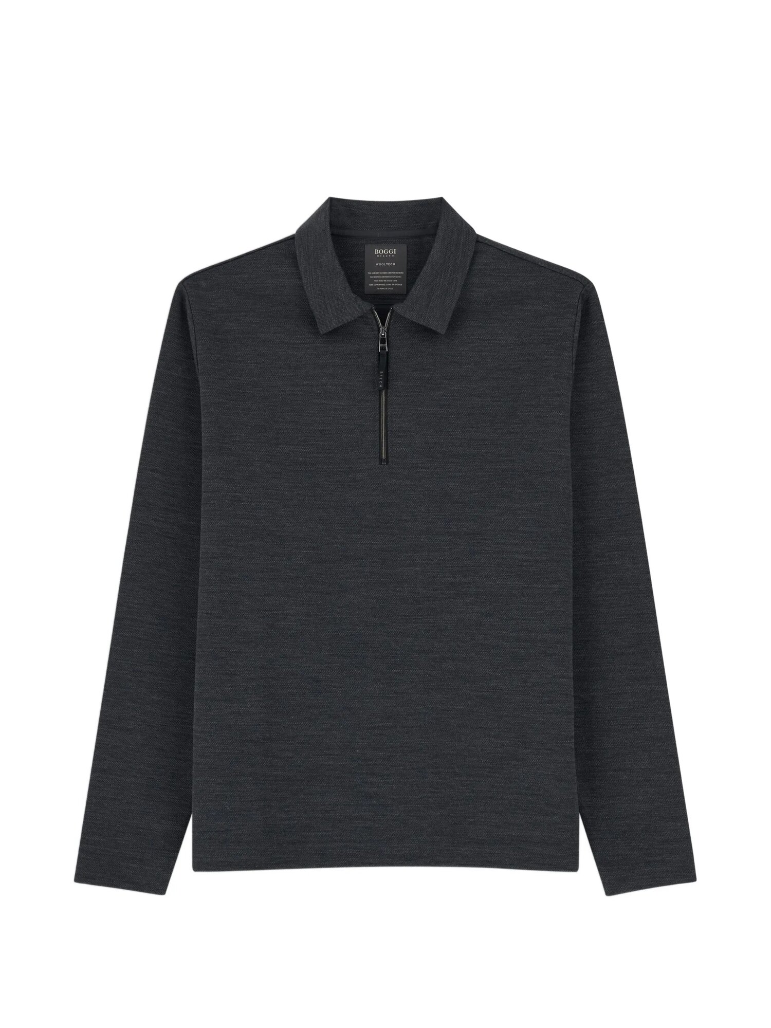 Толстовка Quarter-zip sweatshirt in WOOLTECH wool blend diagonal