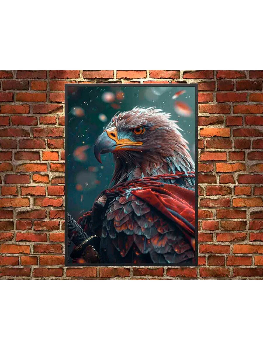 Орел-животное-самурай 1, Плакат 30x42см