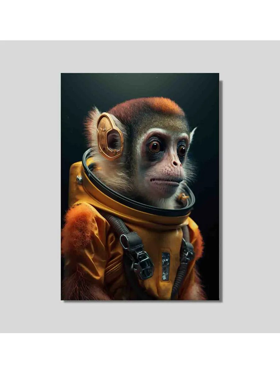 Космонавт Беличья обезьяна 4, Плакат 30x42см