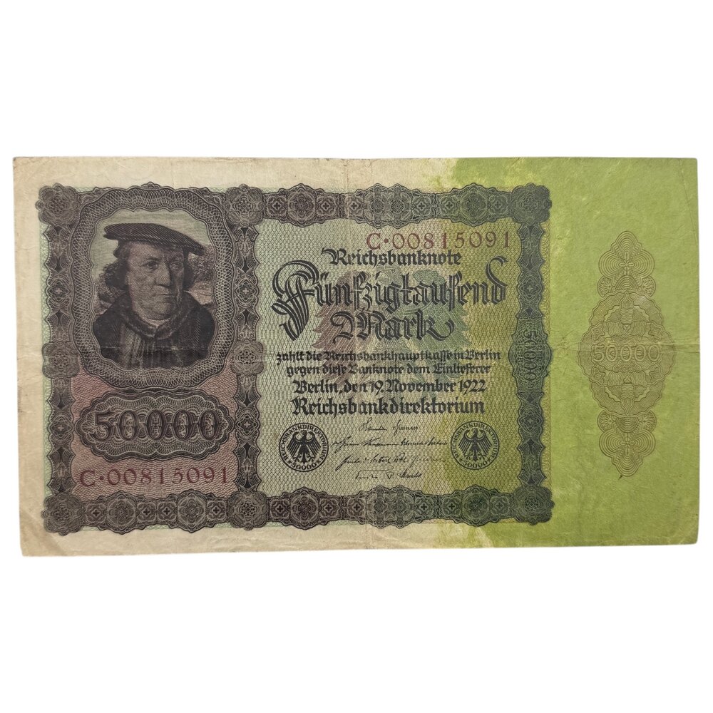 Веймарская республика (Германия) 50000 марок 1922 г. (Орёл) (Серия C)