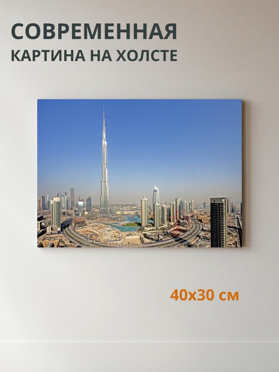 Картина на холсте Городской пейзаж 40x30 см