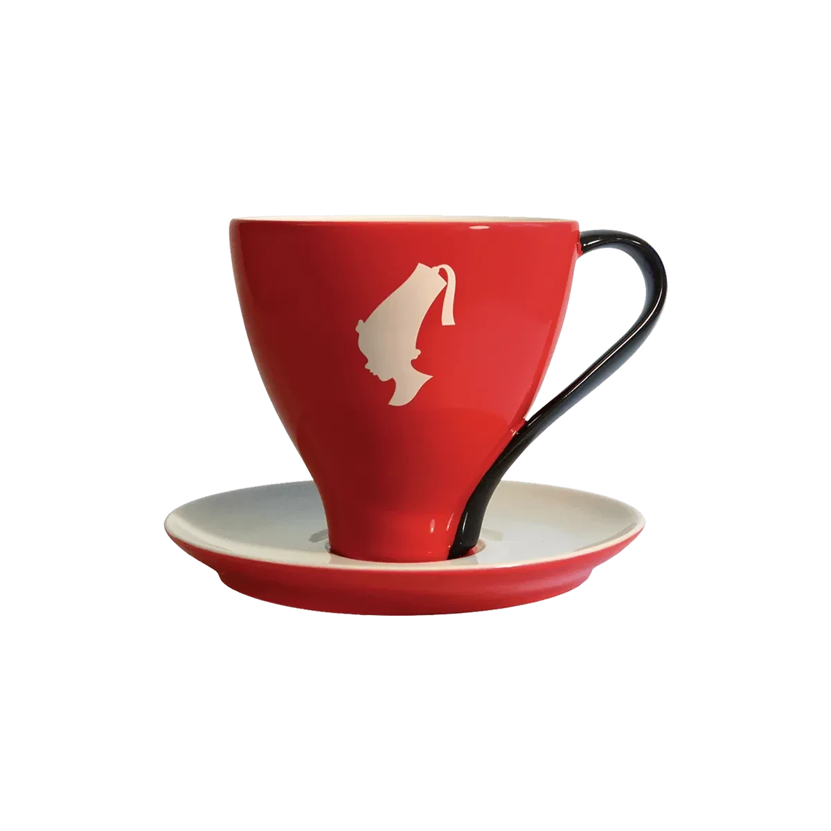 Чашка керамическая с блюдцем Julius Meinl Капучино, красная, 120 миллилитров