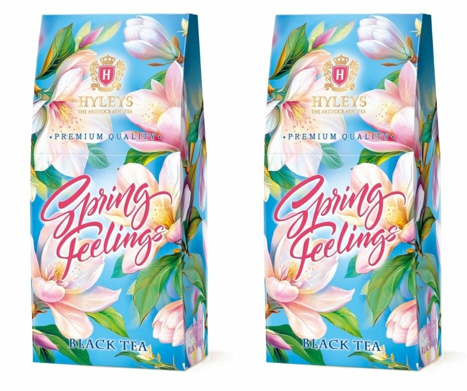 Hyleys Чай листовой Spring Feelings Голубой фон, чёрный, среднелистовой, 50 г, 2 шт