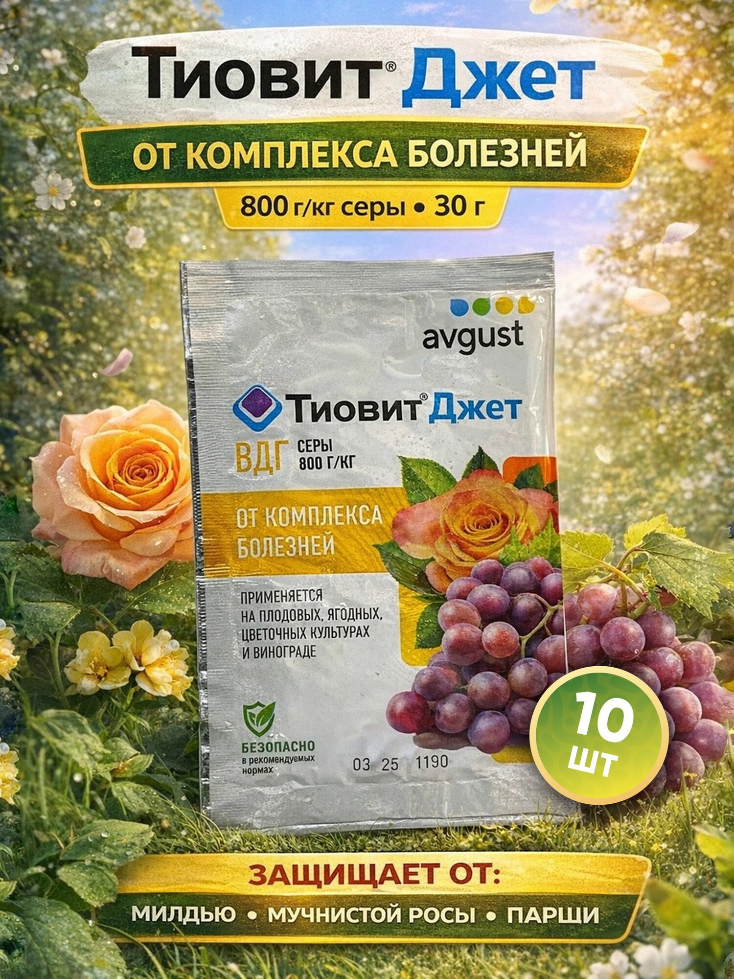 Средство от болезней растений Тиовит Джет, Август 30 гр (10 шт)