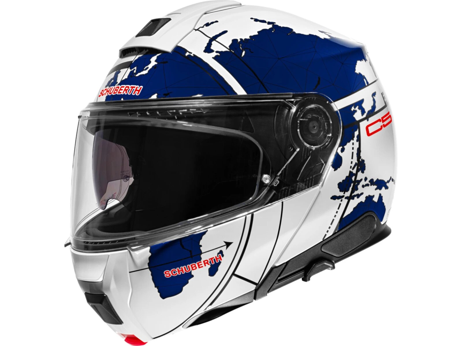 Мотошлем SCHUBERTH C5 ECE Globe Blue, сине-бело-красный, размер M