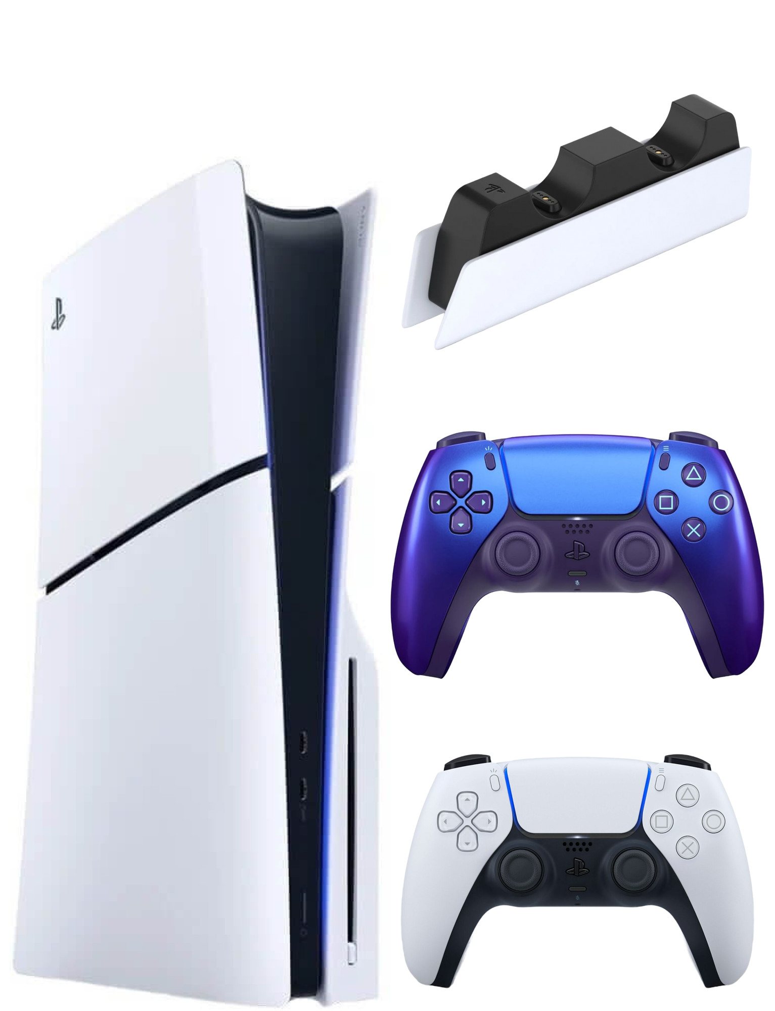 Игровая приставка Sony PS 5 Slim Disc,1ТБ(с дисководом) +2-ой геймпад (Chroma Indigo)+Зарядная станция