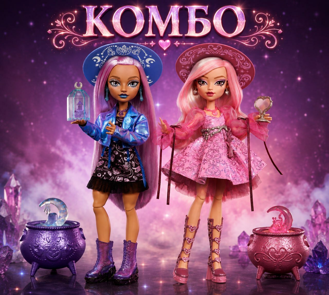 Комбо кукол Mattel Monster High Moonspell Magic - Коллекционные куклы Карина Сонг/Лайла Стоун - Монстр Хай JNM26+JMB90
