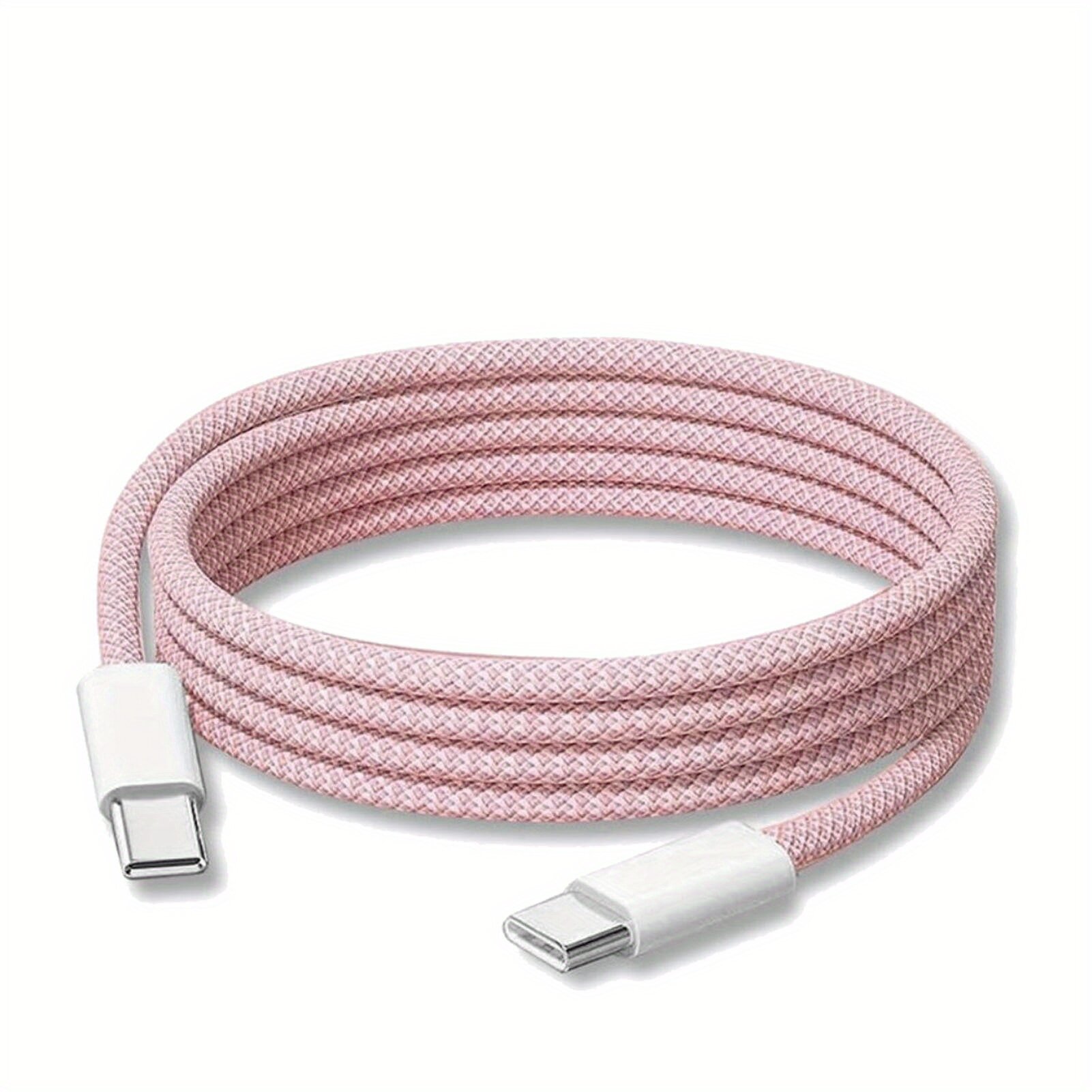 Кабель для зарядки USB-C на USB-C, 60 Вт, розовый, длина 200 см