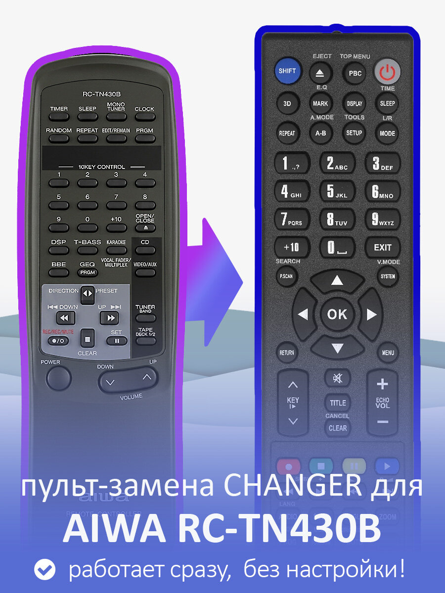 Пульт-замена для AIWA RC-TN430B