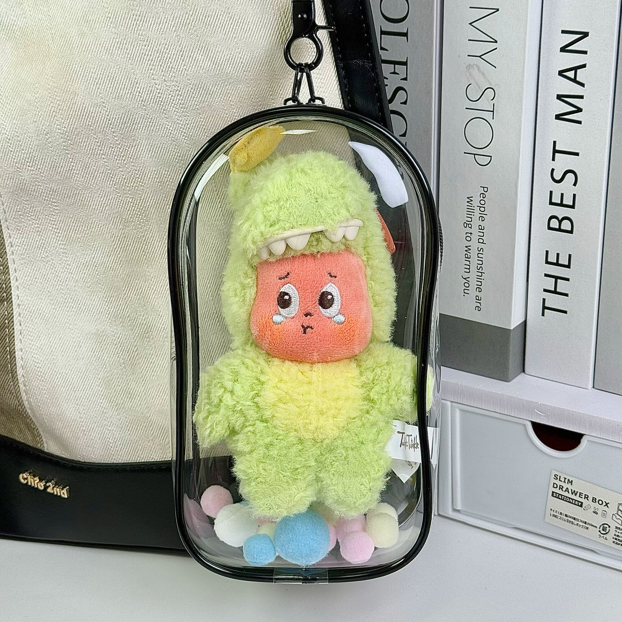 Черный 19 см хранитель для аксессуаров серии POP MART Starry без куклы, включая крючок и помпон в подарок