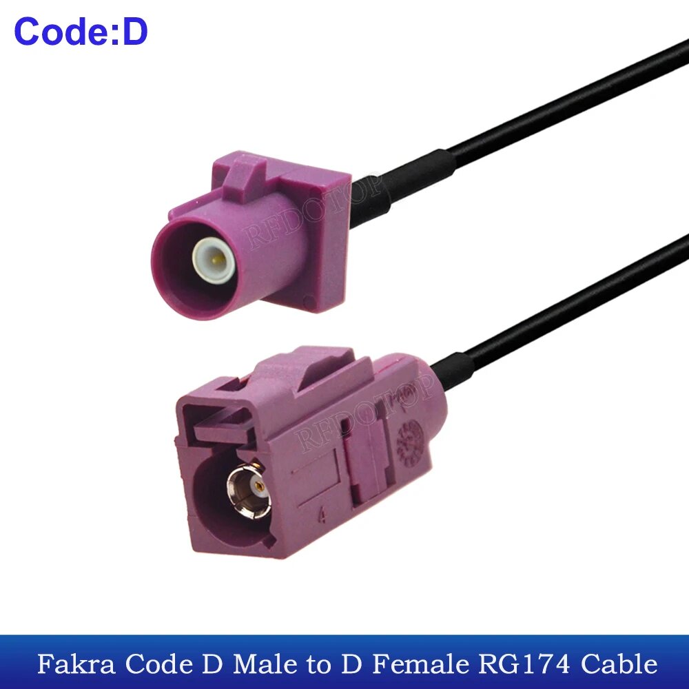 RFDOTOP RG174 кабель Fakra А/В/С/Д/Е/Ф/Г/Х/И/К/Z удлинитель 15см 60CM, Fakra D M to Female
