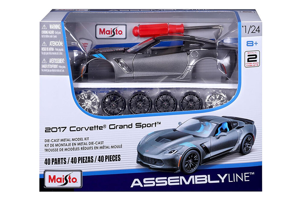 Модель сборная MAISTO Chevrolet corvette grand sport 2017 / шевроле корвет серый (сборка без клея)
