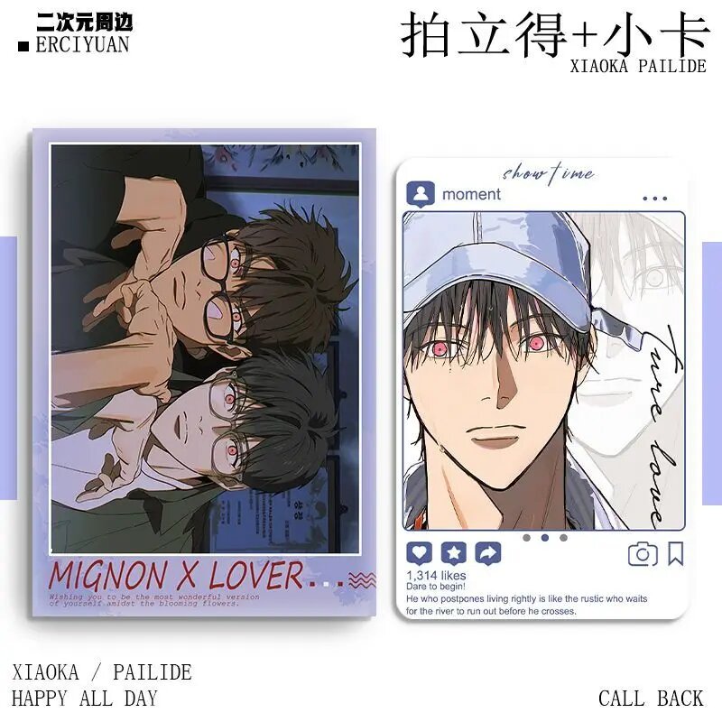Коллекционные фотокарточки Anime Mignon Bl для моментальной камеры 2pcs