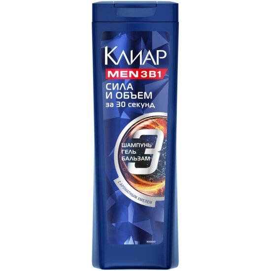 Шампунь 3в1 Клиар (clear) клиар Men Объём и сила, 400 мл