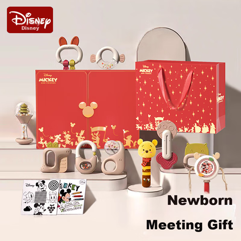 DISNEY Newborn Welcome Gift Set, Full Moon Gift Box, Baby Gift Box, Newborn Gift, Rattle