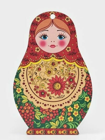 Доска разделочная сувенирная Дарим Красиво Матрёшка , 15*23 см, дерево