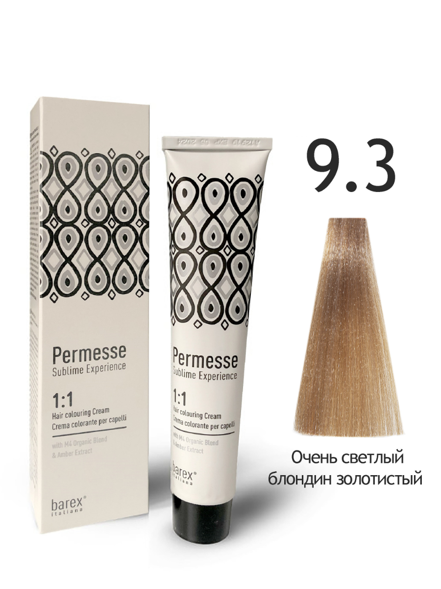 Краска для волос Barex Крем-краска с микропигментами PERMESSE, Hair Colouring Cream 1:1, 9.3