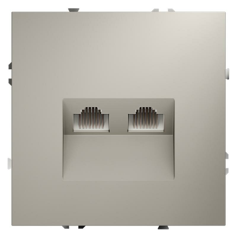 Розетка компьютерная 2-м СП S70 RJ45 + RJ45 кат.6 механизм кашемир Voltum VLS060203