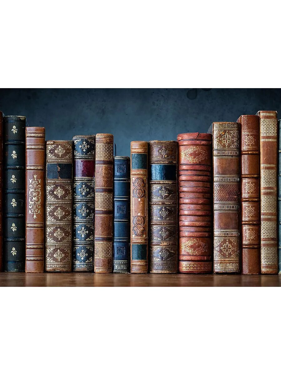 Постер "Книги", корешки книг, бумага semigloss, синий цвет, формат А3 — фото 1