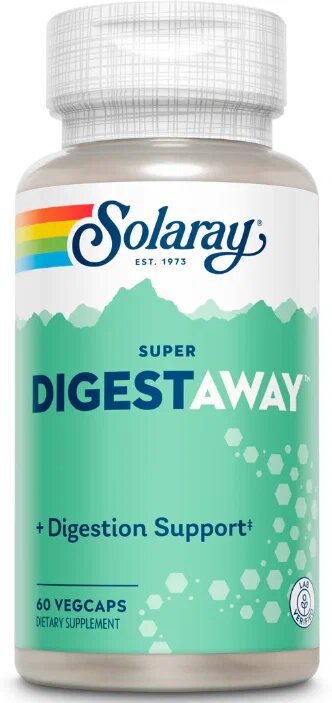 Solaray Super Digestaway 60 каплет. Для комфортного пищеварения. Произведено в США