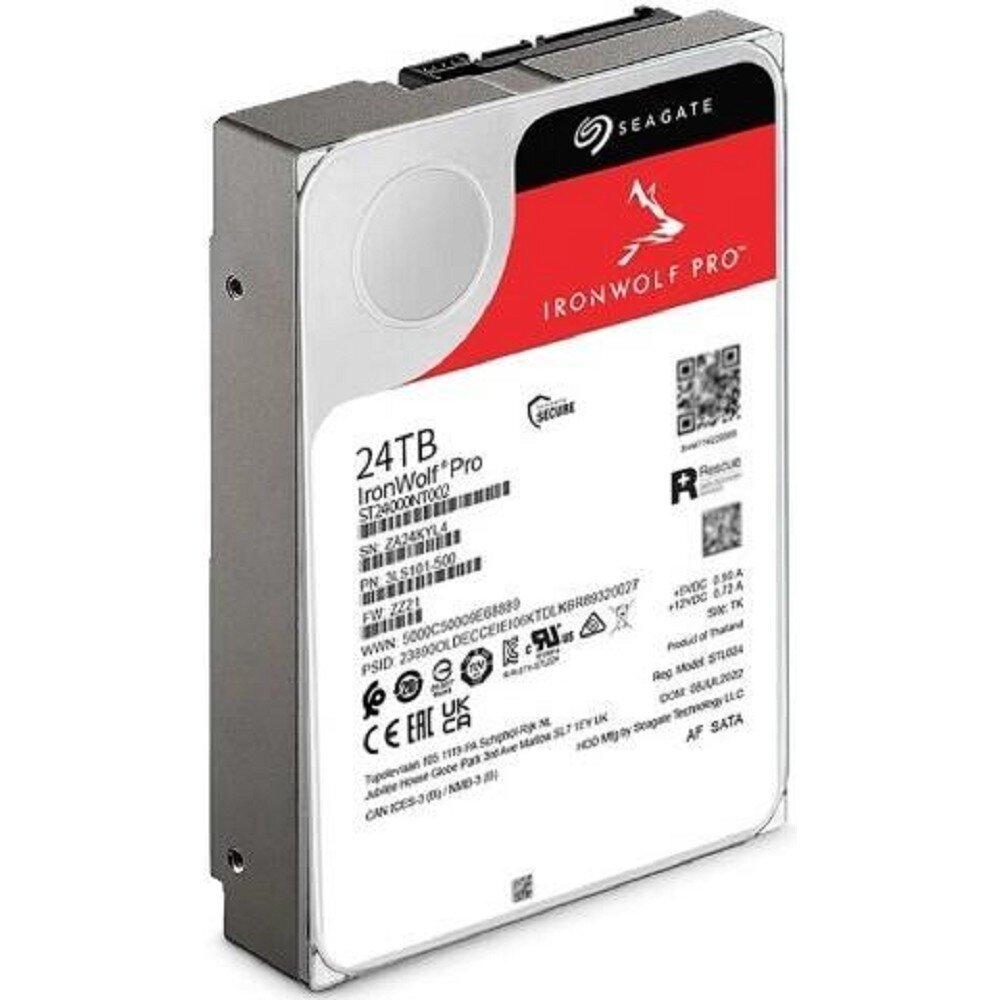 Жесткий диск 24TB Seagate Ironwolf Pro (ST24000NT002) SATA 6 Гбит/с, 7200 rpm, 256mb buffer, для NAS