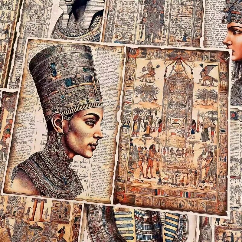Бумаги для рукоделия "Египетский фараон"5 листов Формат А5, Бумага для скрапбукинга односторонняя