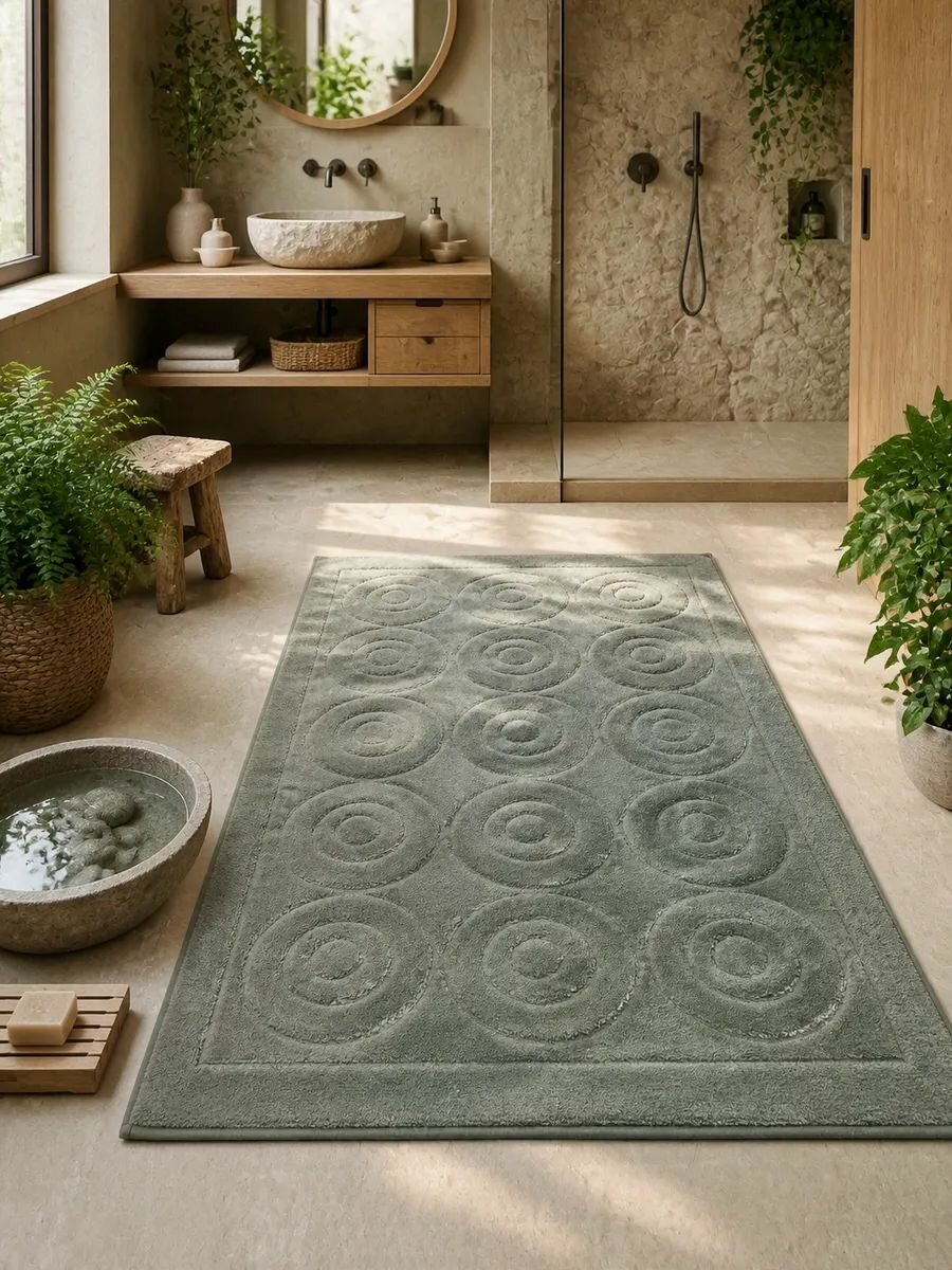 Коврик для ванной и туалета Natali's Carpet, 100x150см, зеленый, хлопок\полиэстер