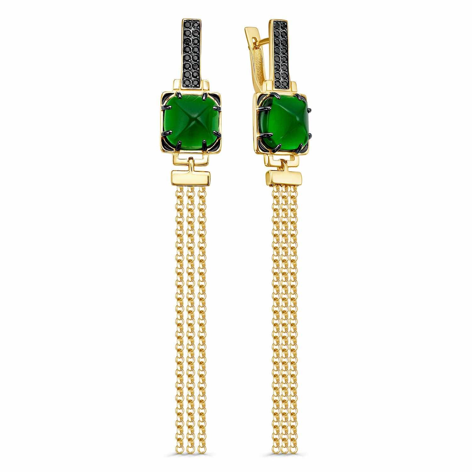 Серьги, серебро, 925 проба, фианит, алпанит