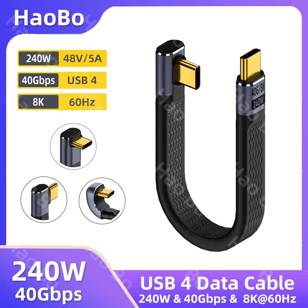 PD 240 Вт, 5 А, Кабель USB C–C Для Быстрой Зарядки И Передачи Данных USB 4.0 Gen3, 40 CG-CG LT