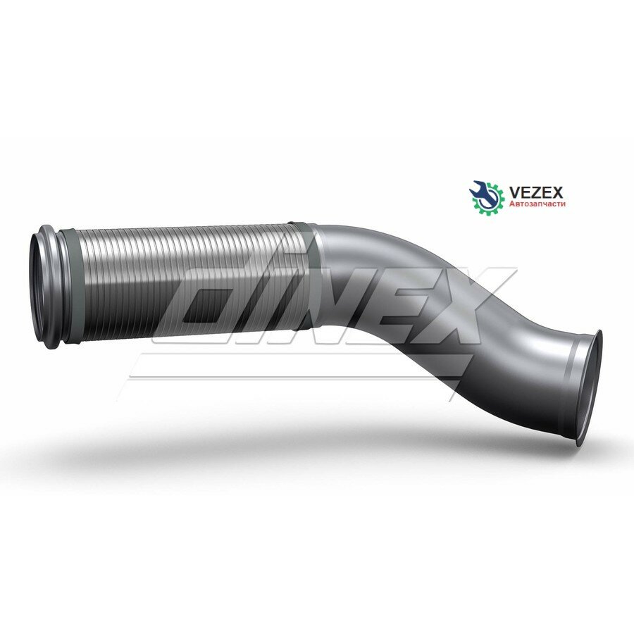 DINEX 82235 труба глушителя!(нерж) Premium D=127 L=750 с гофрой перед бочкой\Volvo FH/FM/Magnum