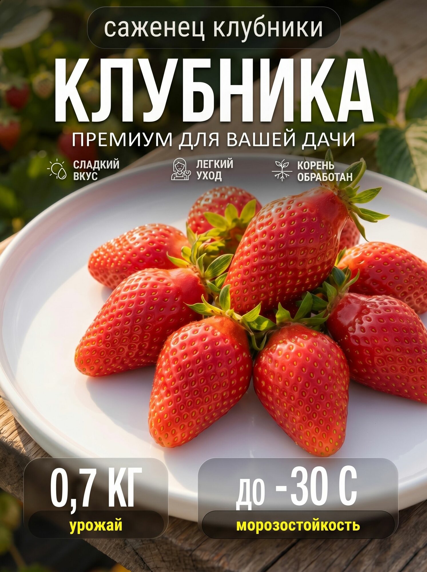 Саженцы клубники дар 5-шт, доедет хоть куда