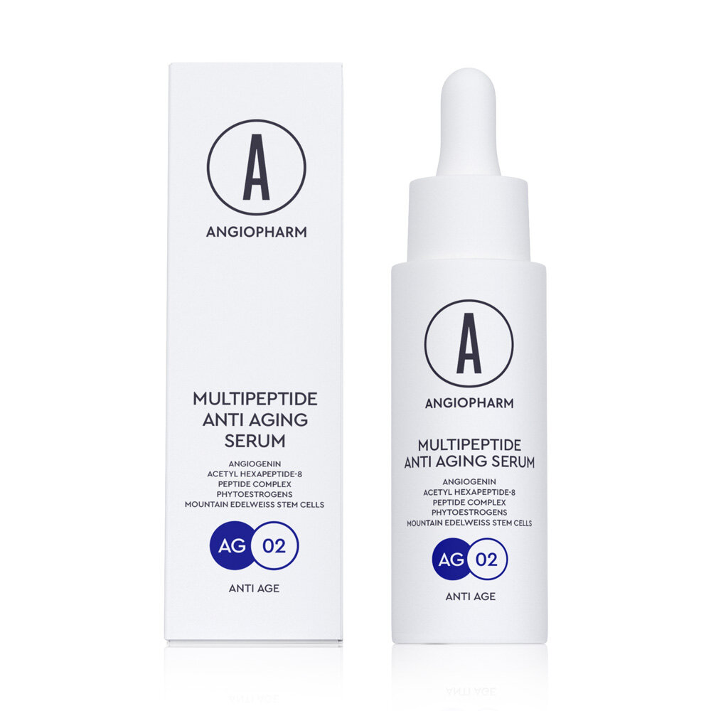 Сыворотка Мультипептид Angiopharm, омолаживающая, с пептидами, для лица, шеи и декольте, для всех типов кожи, 30 мл