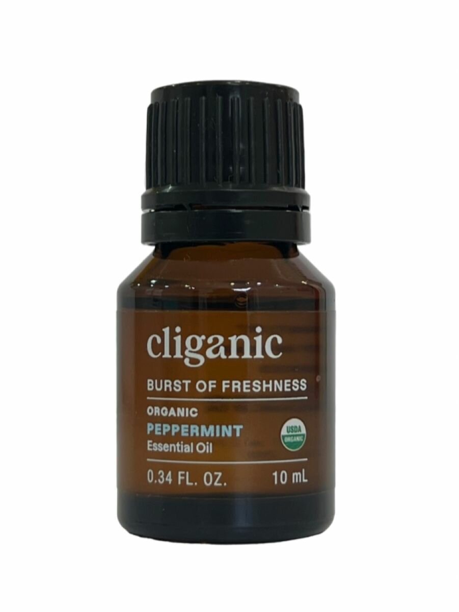 Мята перечная 100% эфирное натуральное масло "Cliganic" 10 мл