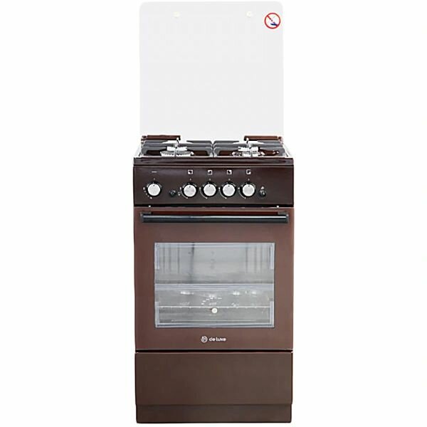 Плита газовая de luxe 5040.32Г (КР) ЧР-014, 50 см, 4 конфорки, 43 л, гриль, коричневый