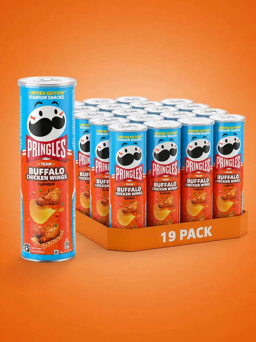 Чипсы Pringles "Крылышки Баффало", картофельные, 165 г, 19 штук