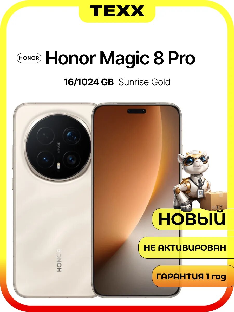 Смартфон HONOR Magic 8 Pro 16 ГБ/1 ТБ золотистый, Snapdragon 8 Elite Gen 5, 6.71"